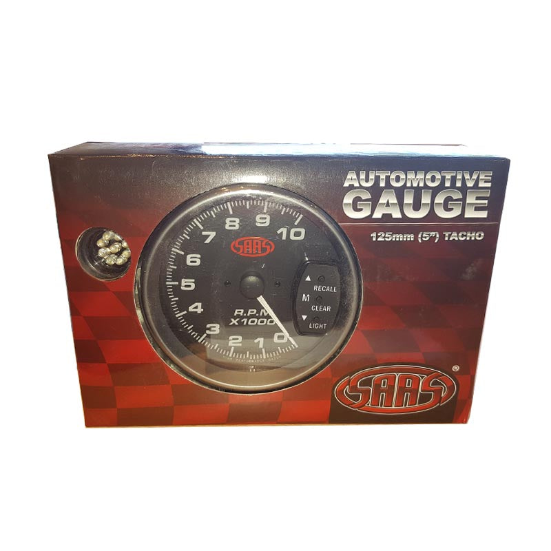 Saas 5 Inch Monster Tacho Tachometer Gauge Shift Light Black 10,000 RP ...